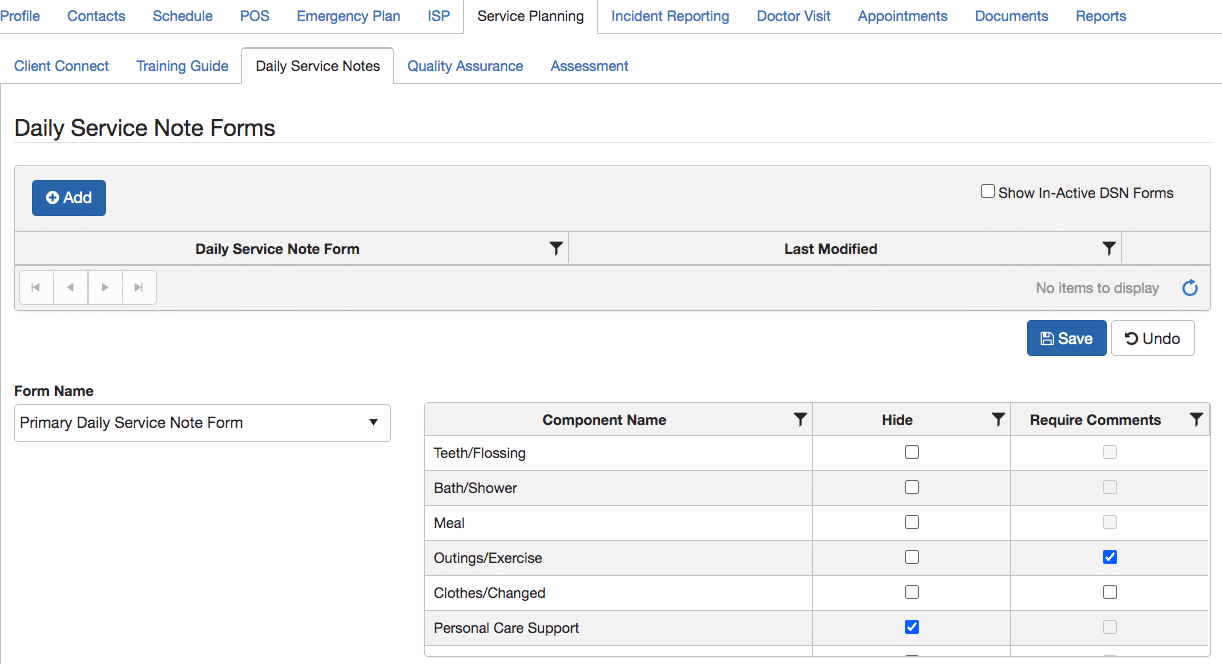 Client Daily Service Note Form Setup in QSP - QuickSolvePlus | SLS ...